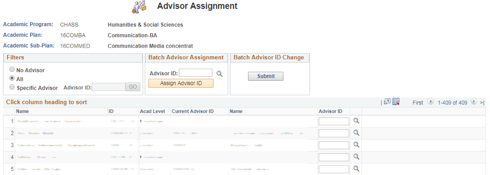 Advisor Assignment | MyPack Portal User Guide | NC State University